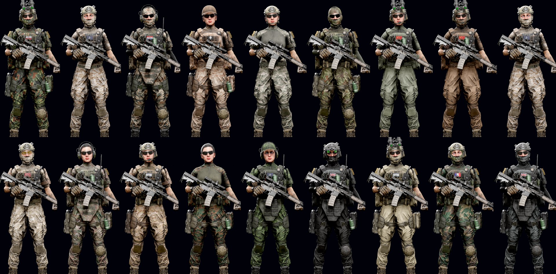 3D model Female Soldier - TurboSquid 2142424