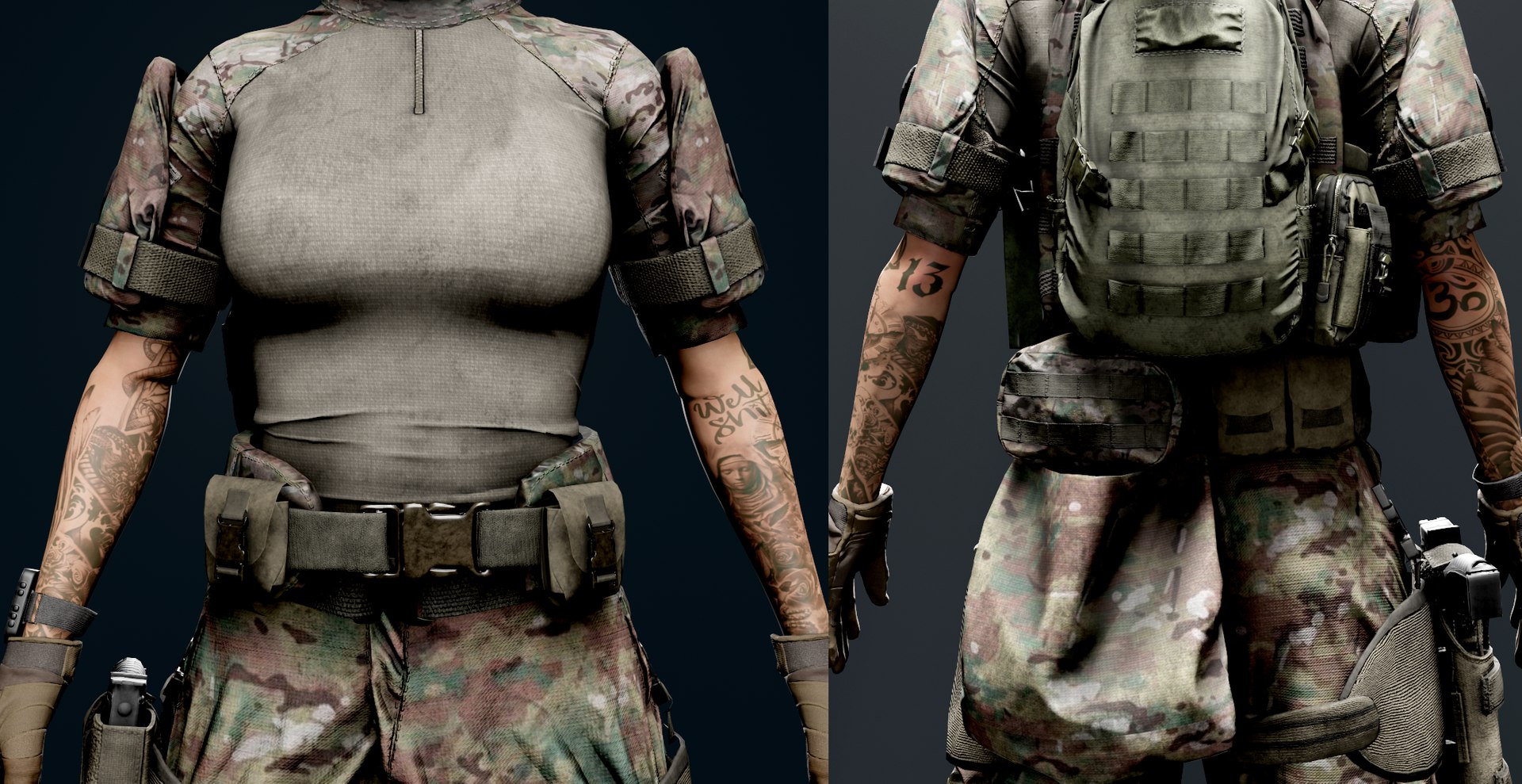 3D model Female Soldier - TurboSquid 2142424