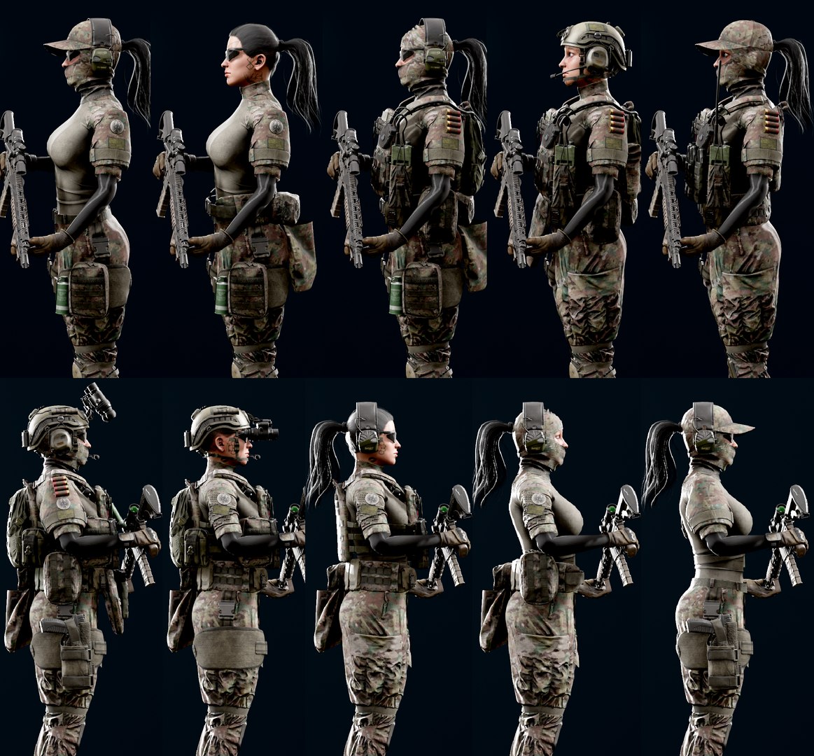 3D model Female Soldier - TurboSquid 2142424