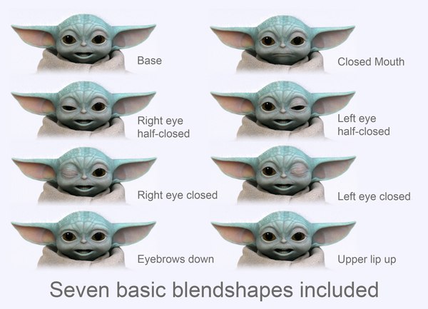 modelo 3d Grogu Baby Yoda Calidad cinematográfica T-PoseT-Pose ...