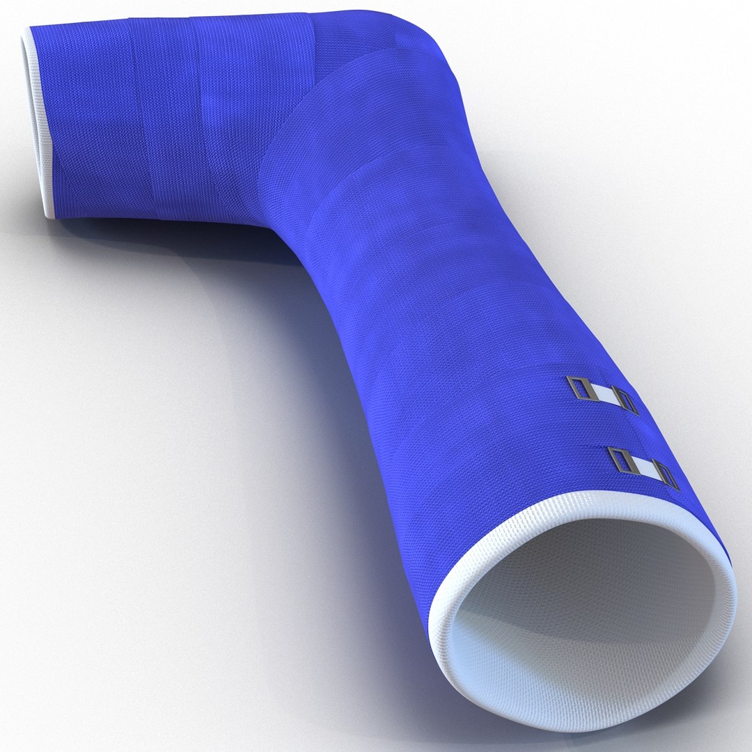 3d model blue fiberglass cast arm