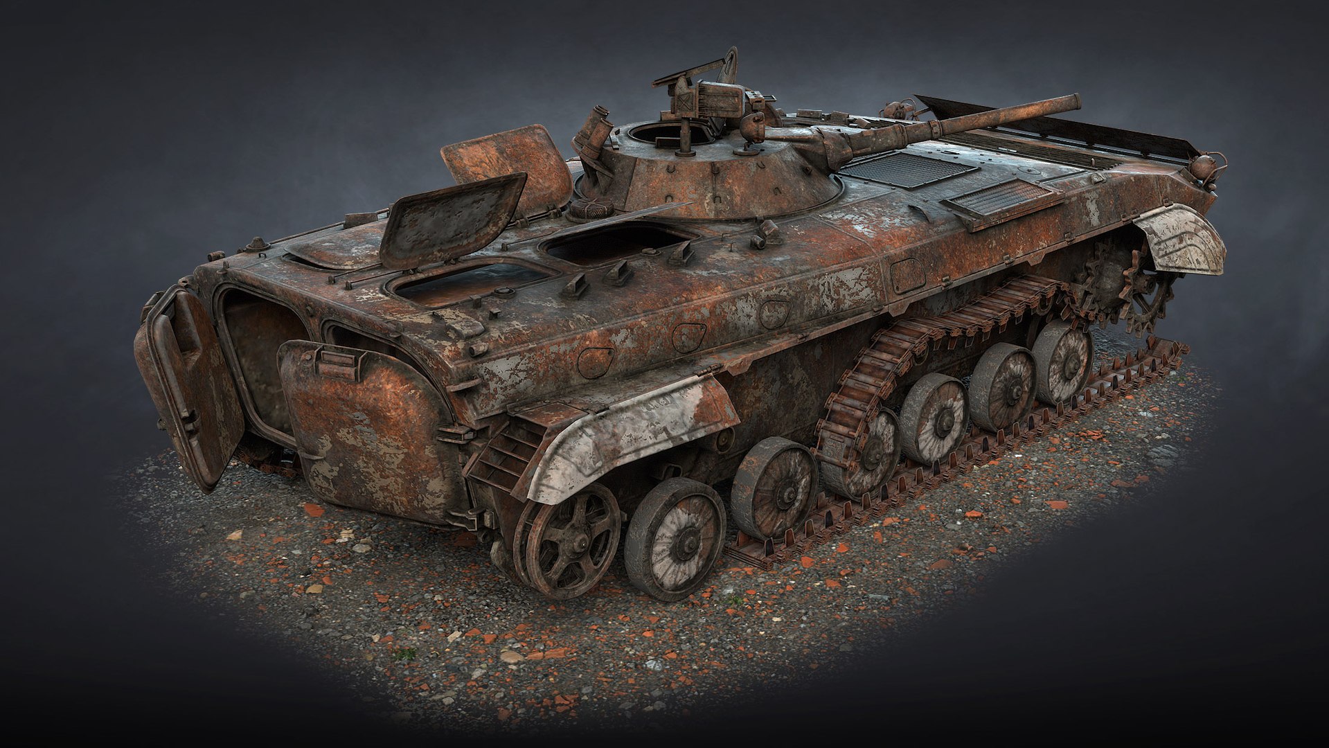 3D BMP-1 Destroyed - TurboSquid 2059914