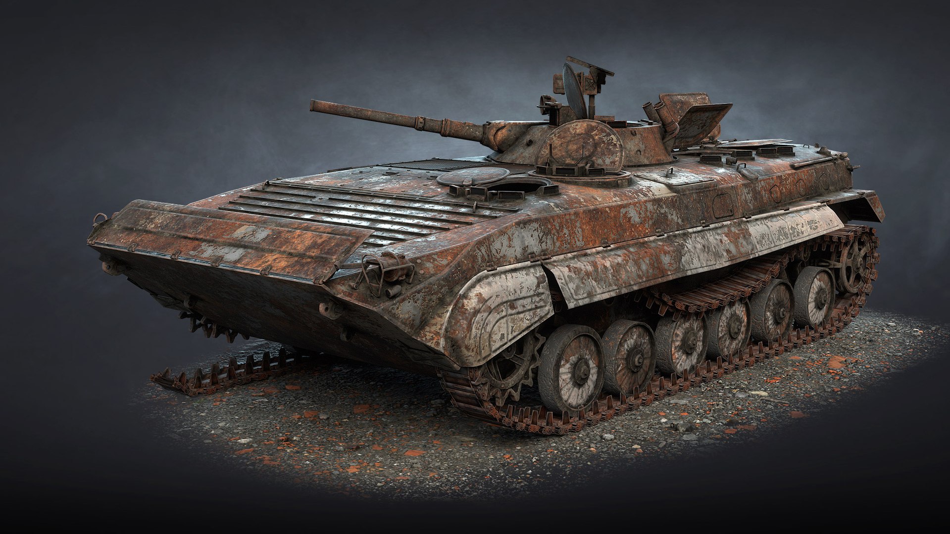 3D BMP-1 Destroyed - TurboSquid 2059914