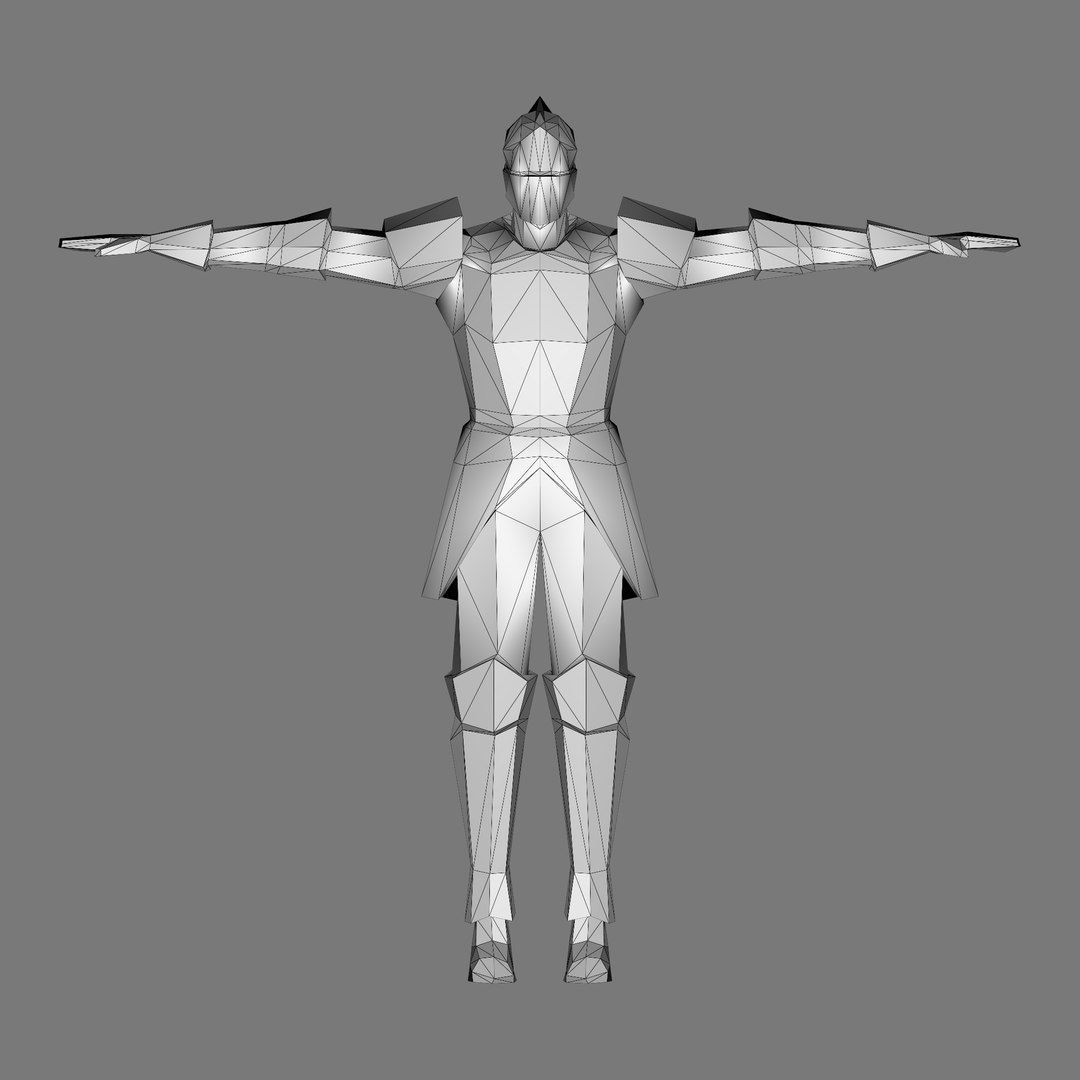 3D Lowpoly Knight model 01 with sword and shield model - TurboSquid 1848675