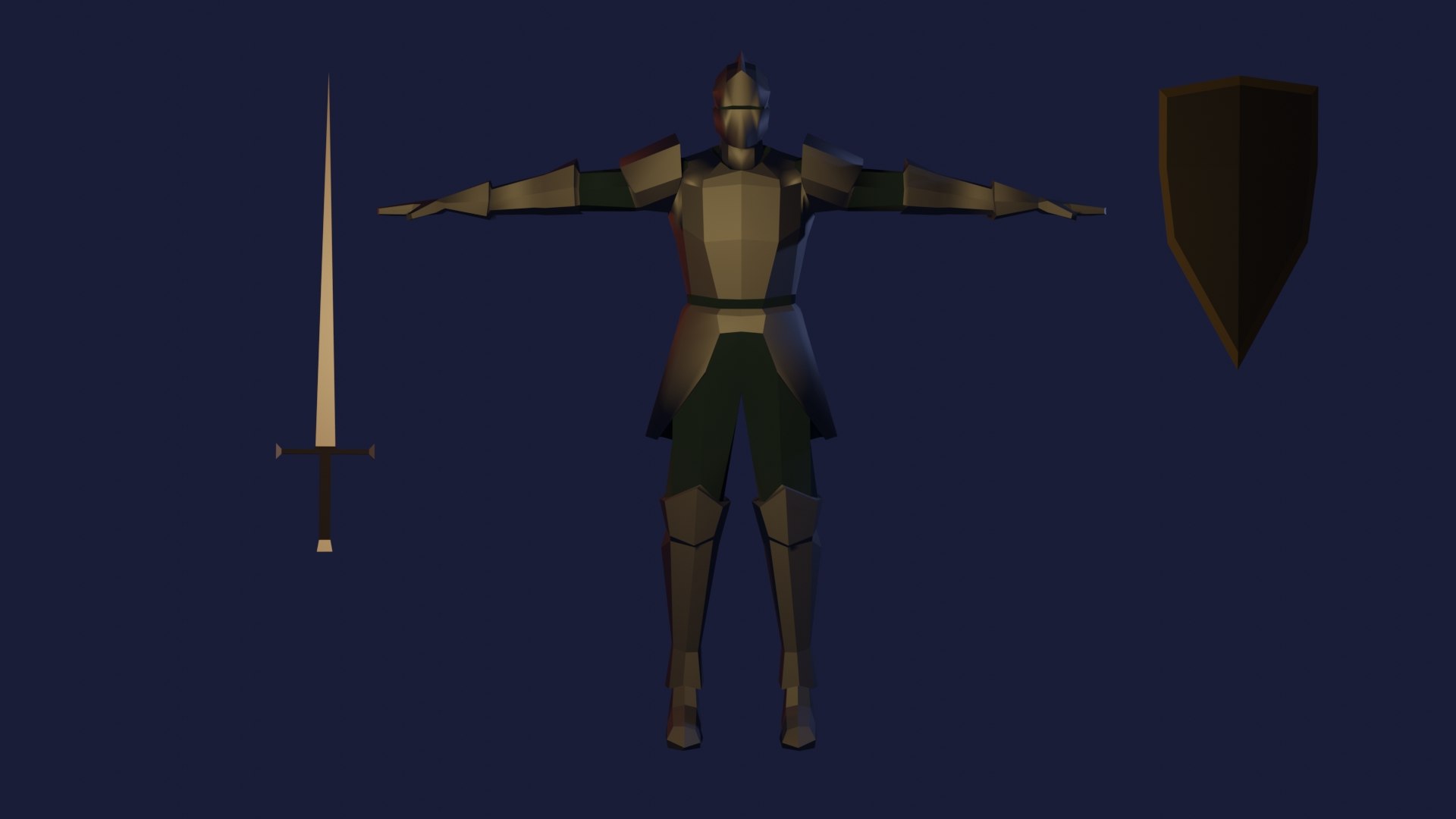 3D Lowpoly Knight model 01 with sword and shield model - TurboSquid 1848675