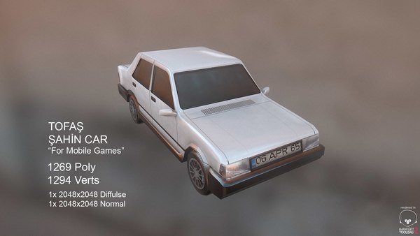 3D модель Tofas Sahin Car Araba Arac Dogan SLX Turkish Older Car Fiat ...