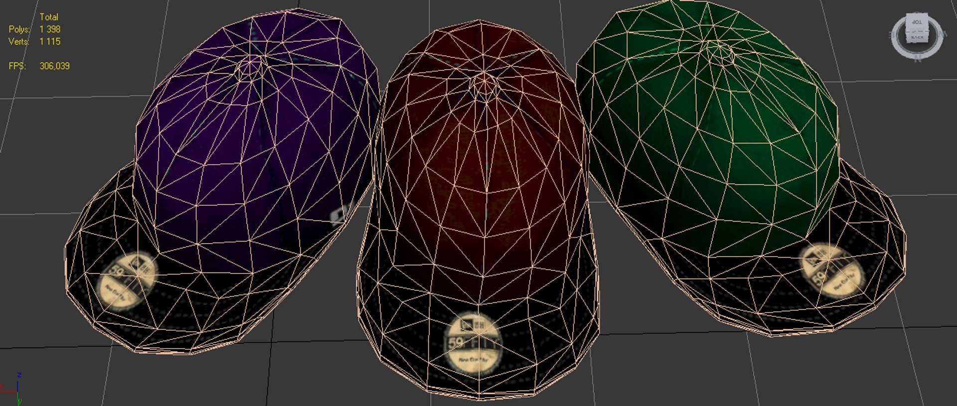 3d model caps tris