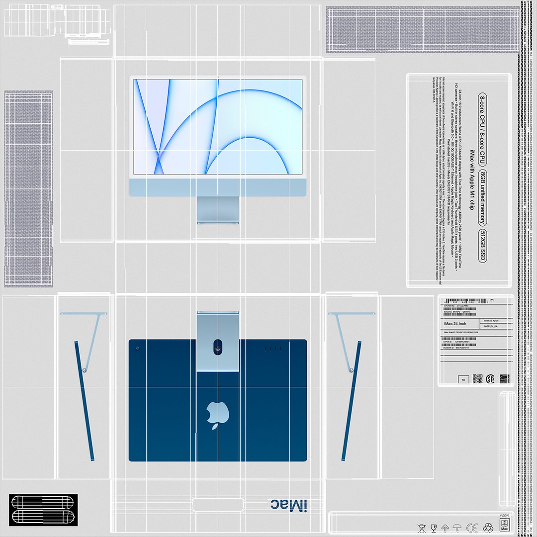 3D Apple IMac Packaging Box - TurboSquid 2215363