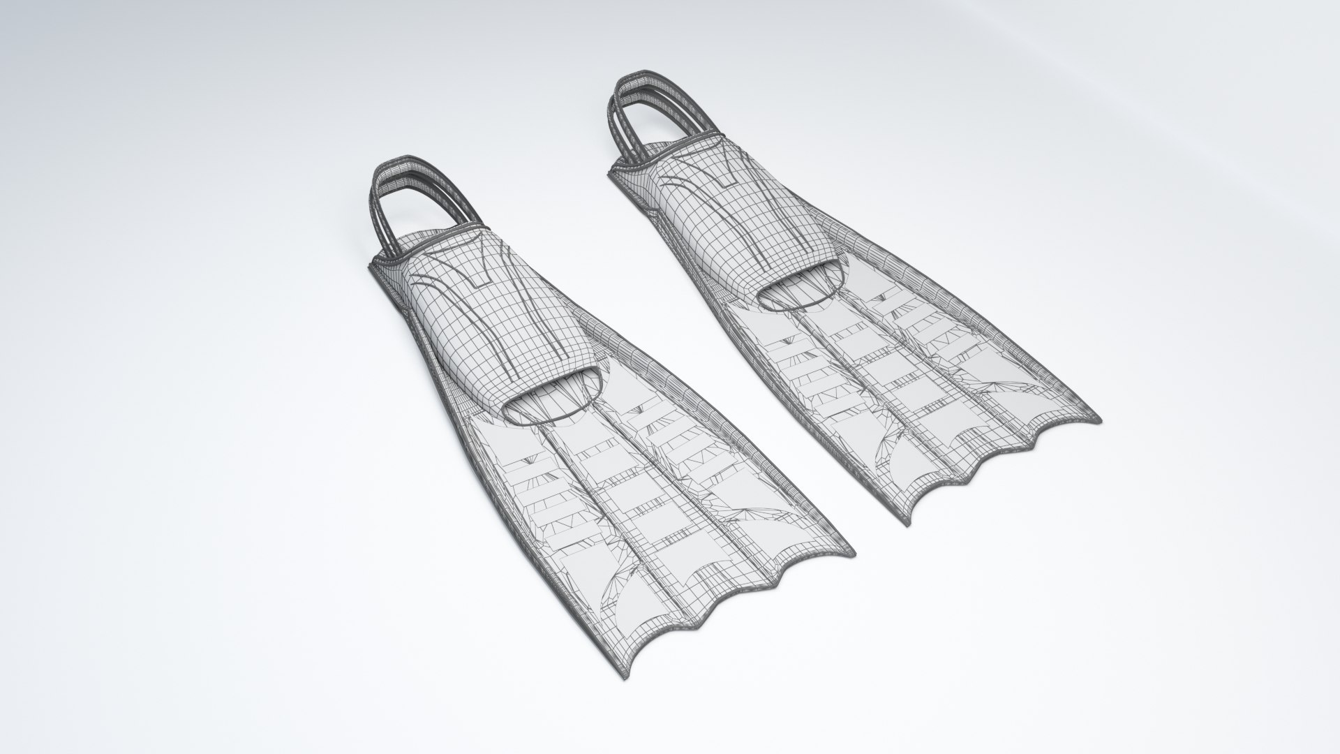 Swimming Scuba Diving Flippers Model - TurboSquid 1792036