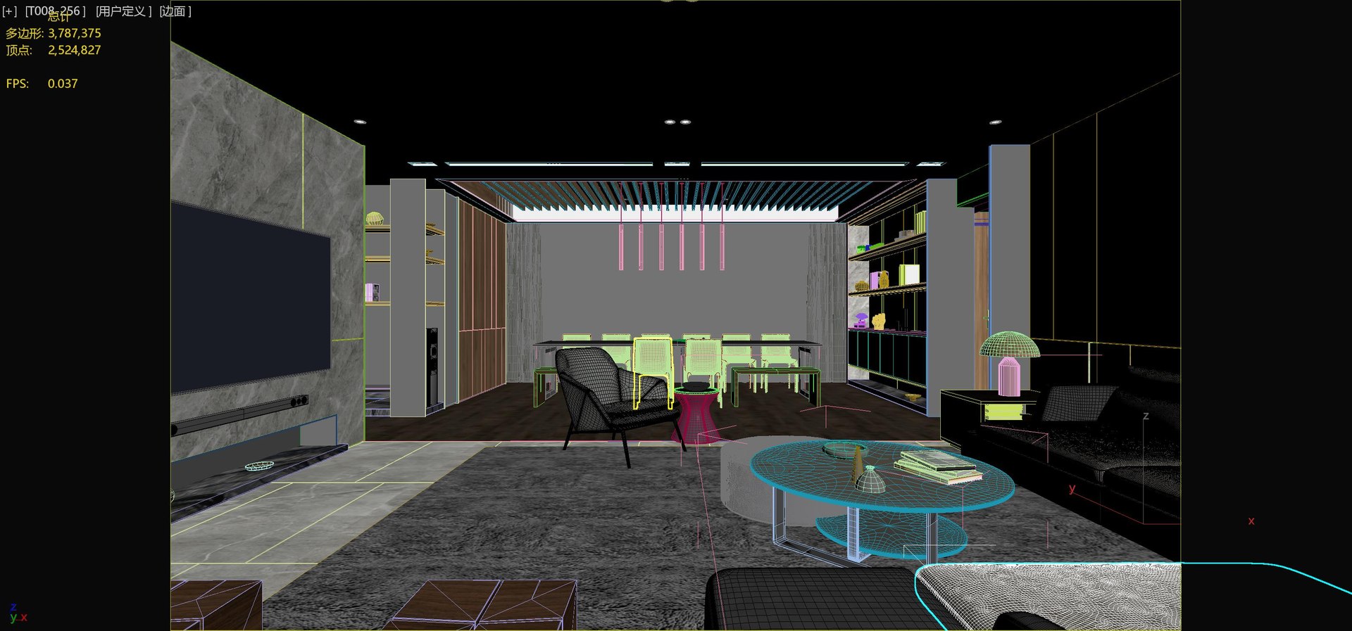 TM08-Contemporary Luxury Livingroom With Dinning Room Scene By 3dmax 3D Model - TurboSquid 2091798