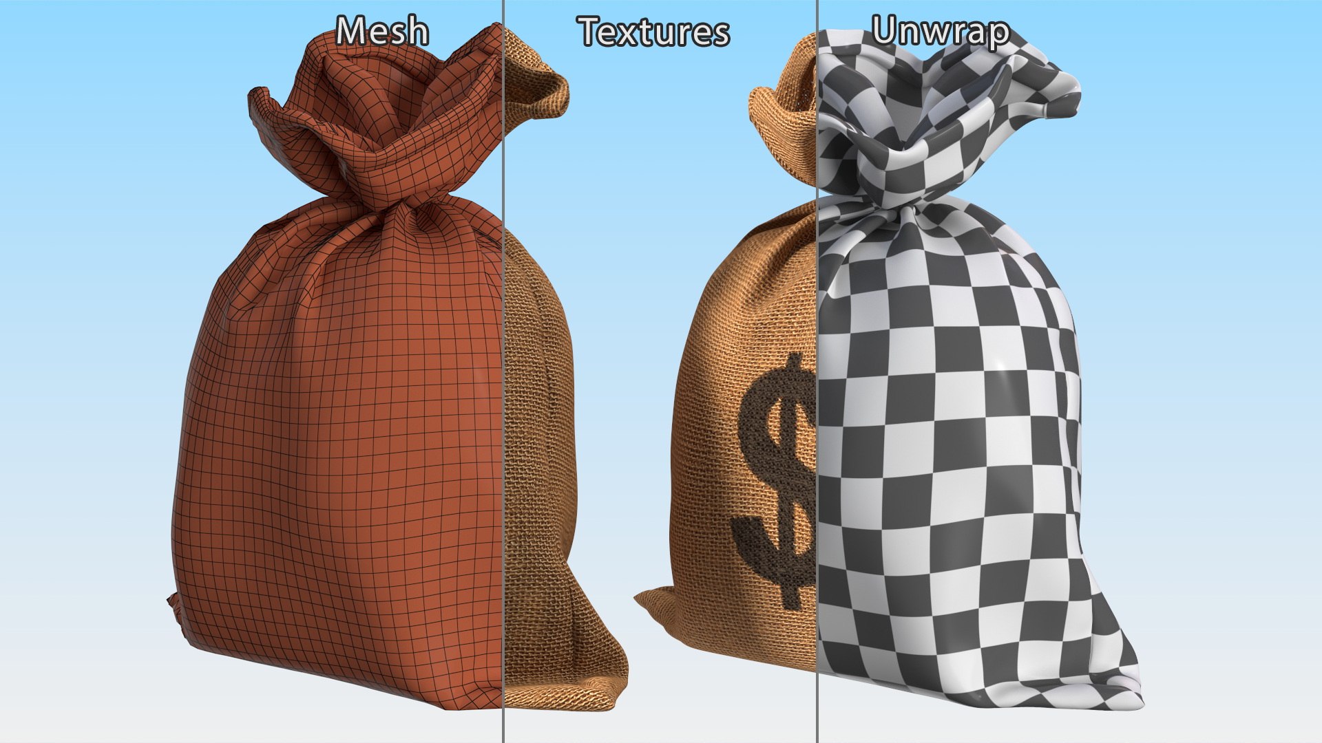 Money Sack With Dollar Symbol 3D Model - TurboSquid 2217102