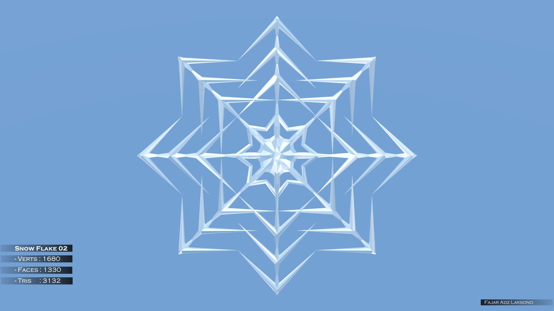 snow flakes 3d obj