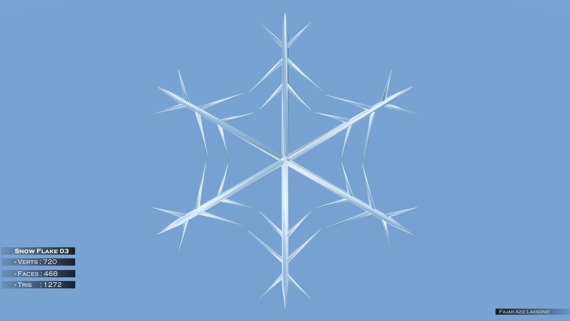 snow flakes 3d obj