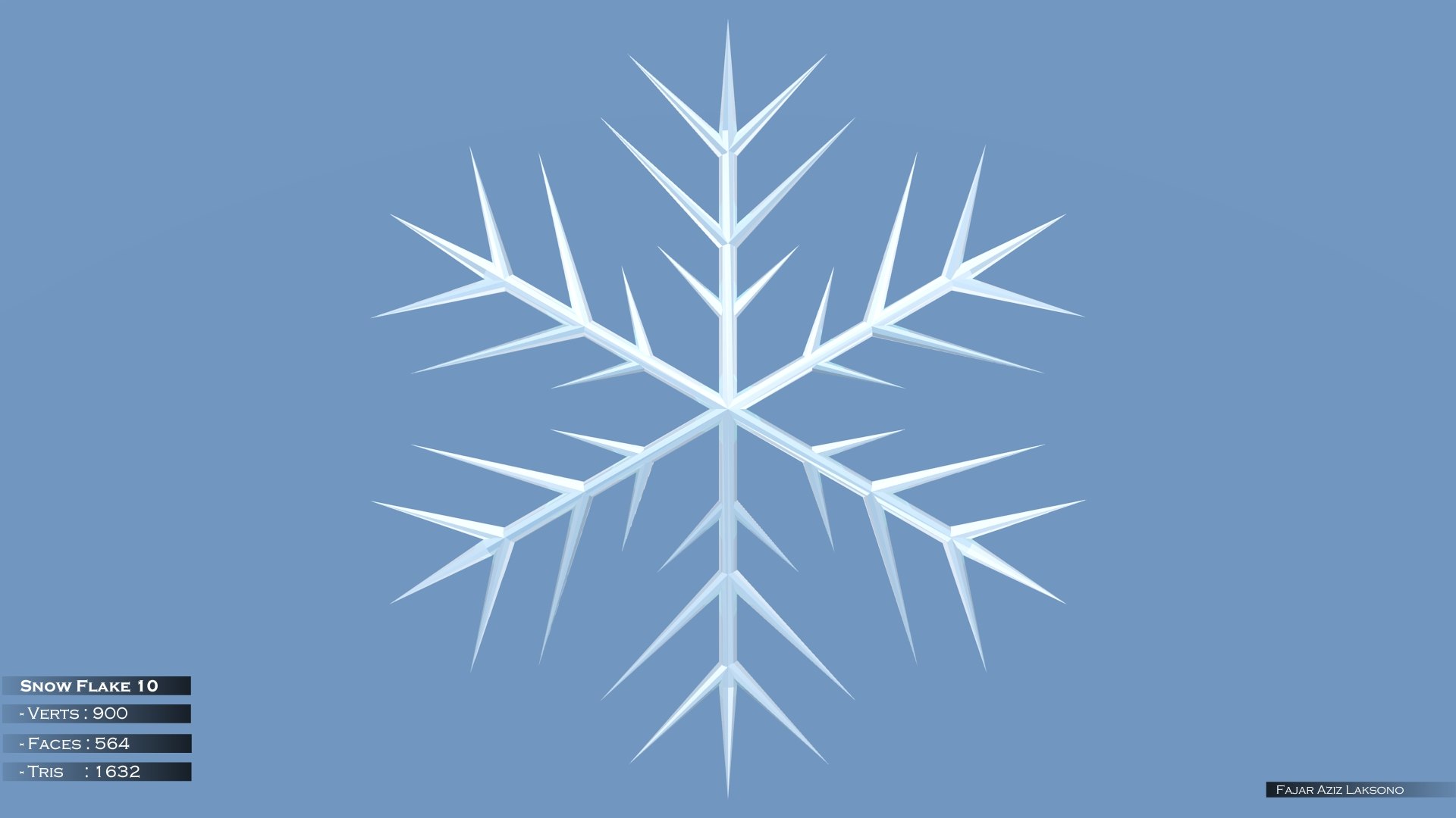 snow flakes 3d obj
