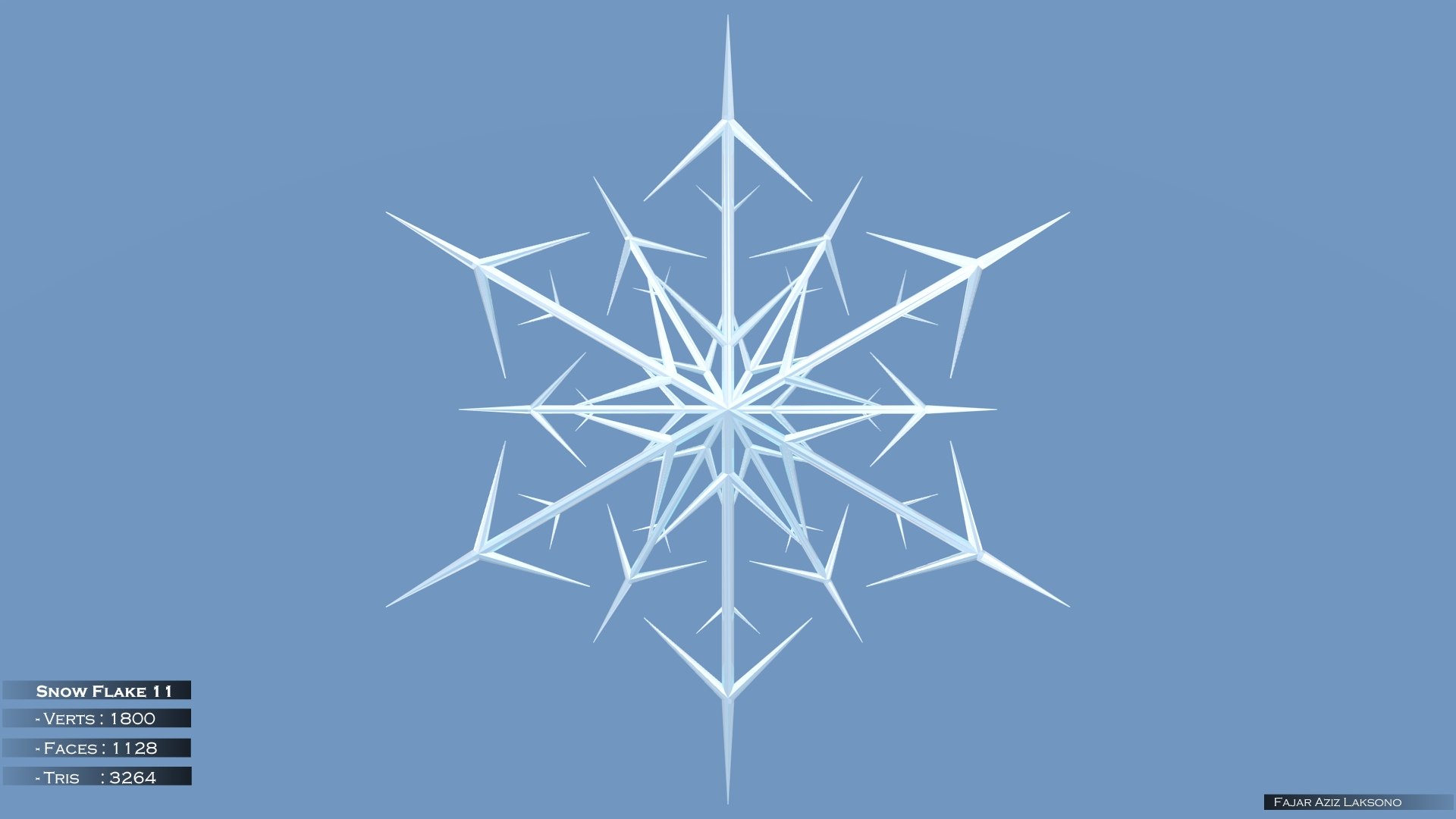 snow flakes 3d obj