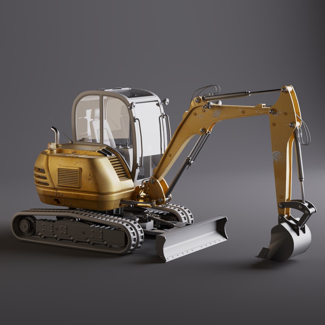 3D Realistic Compact Track Excavator byTerlan125 High Quality ...