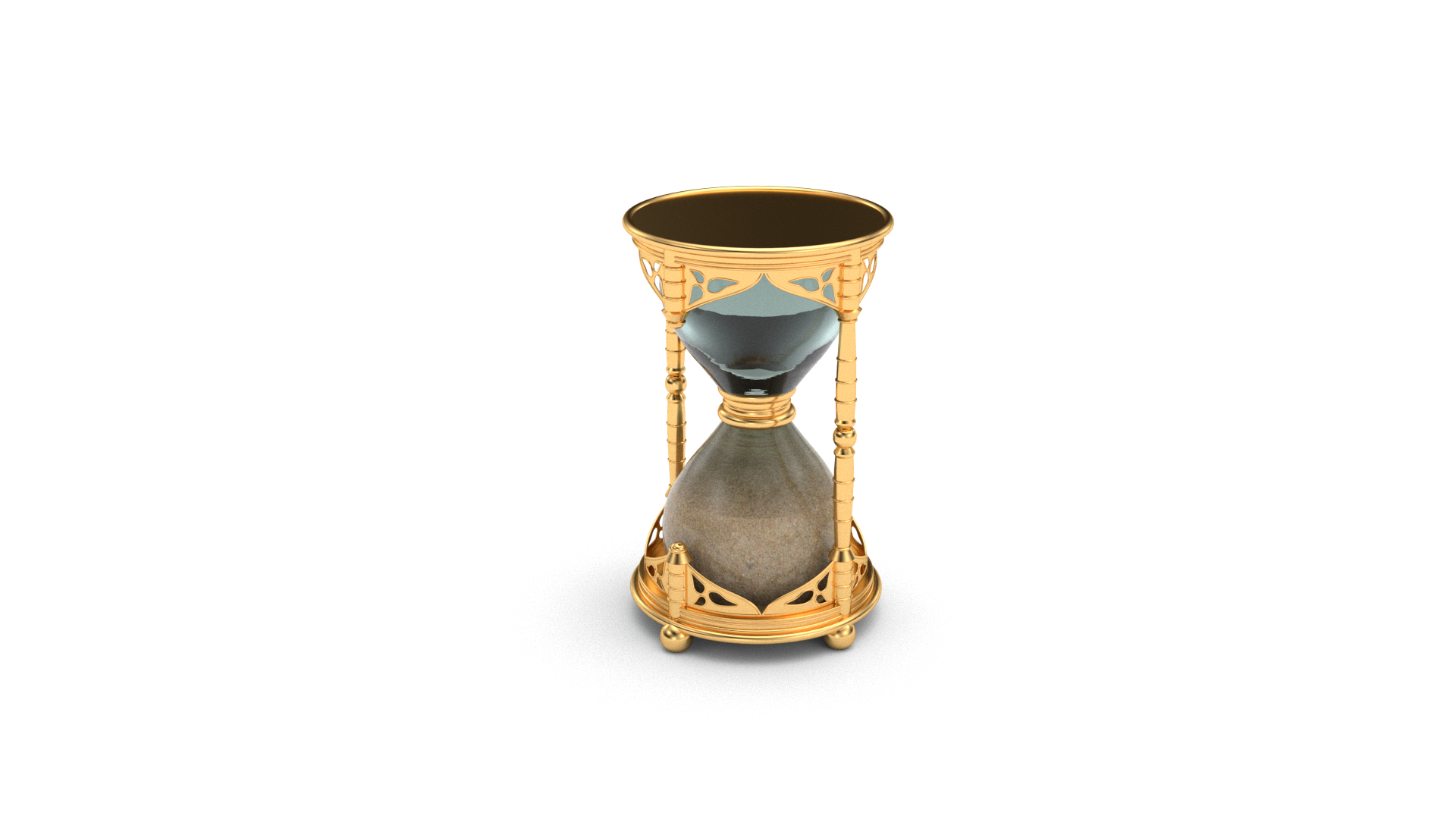 3D Gold Hourglass - TurboSquid 2026592
