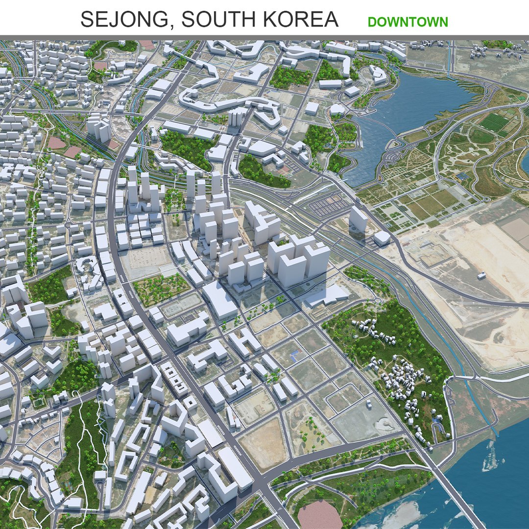 3D Sejong Downtown South Korea Model - TurboSquid 1989770