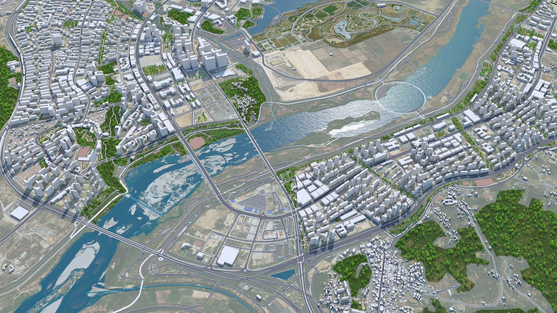 3D Sejong Downtown South Korea Model - TurboSquid 1989770