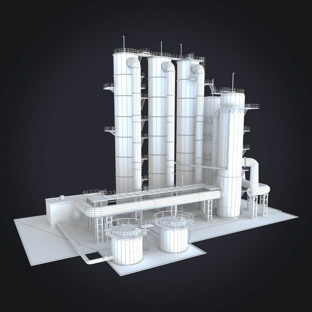 Chemical Factory 3D Model - TurboSquid 1152550