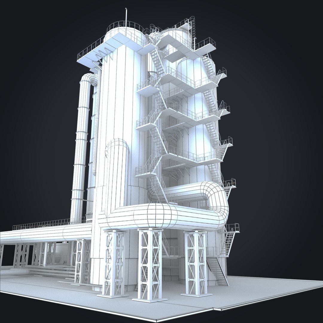 Chemical Factory 3D Model - TurboSquid 1152550