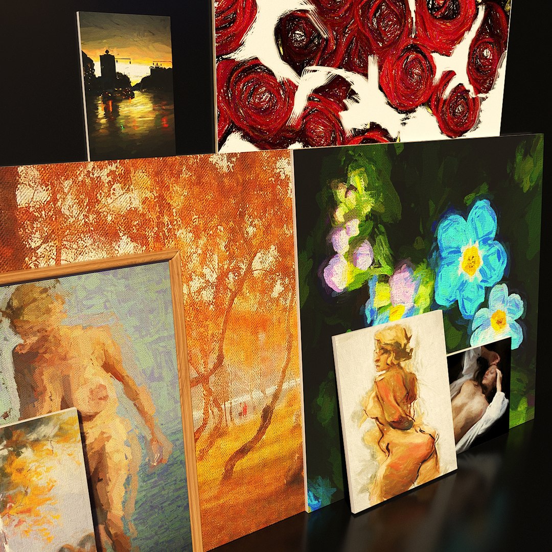 3D Artist Studio Paintings Set - TurboSquid 1650158