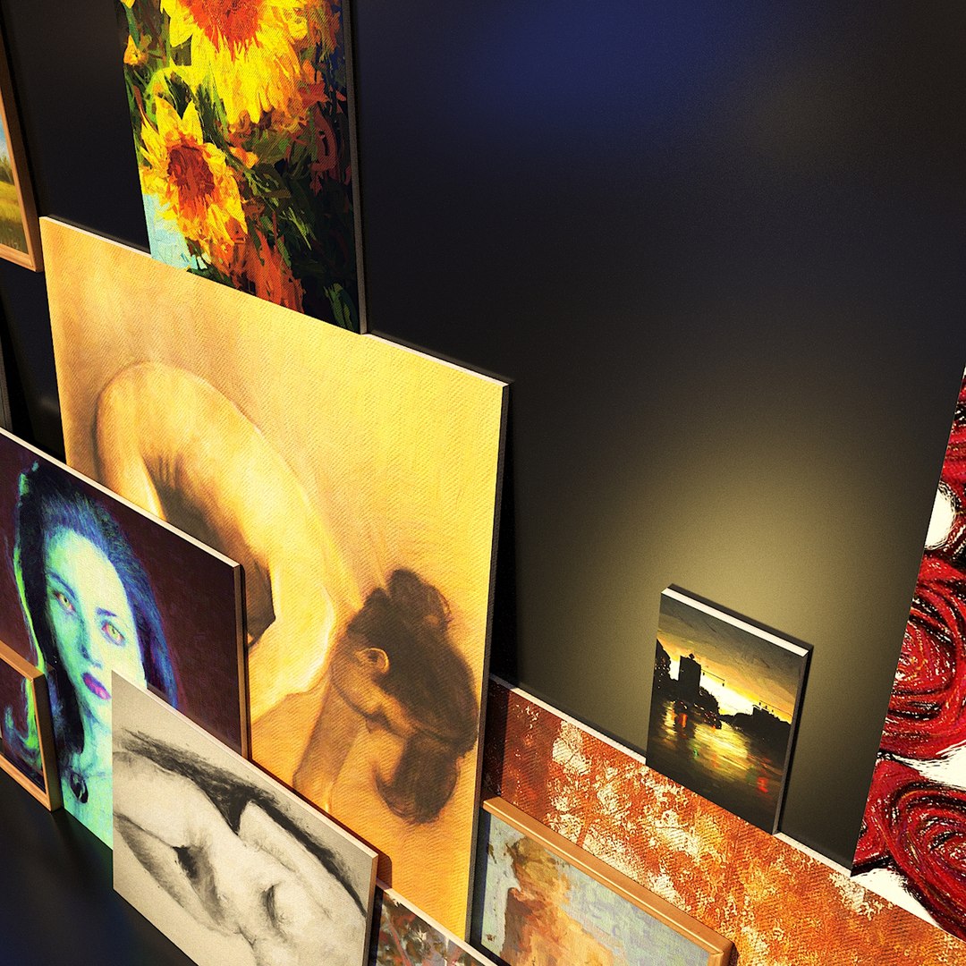 3D Artist Studio Paintings Set - TurboSquid 1650158