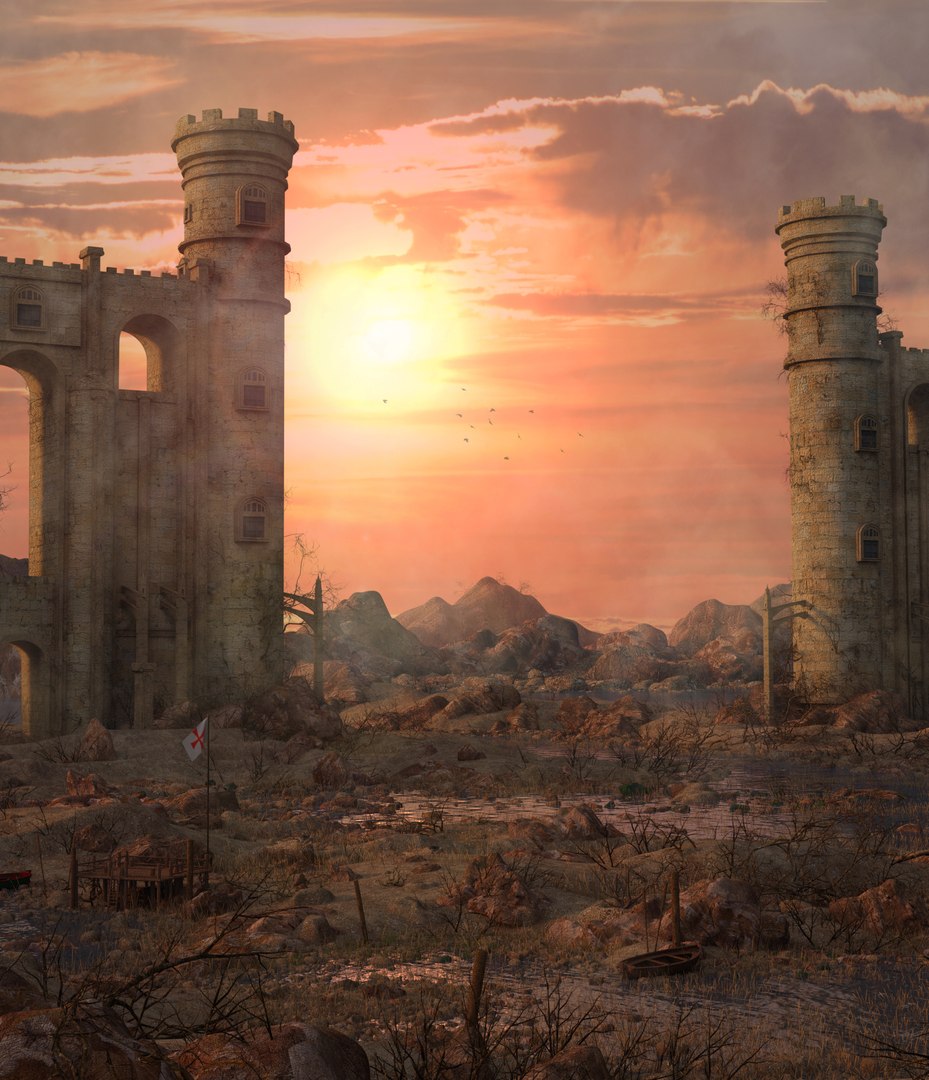 Ancient Wall Tower Environment Model - TurboSquid 2201262