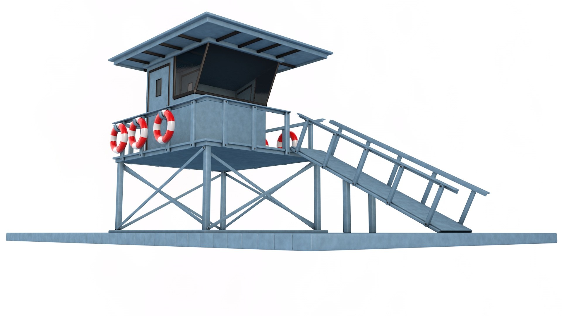 3D Lifeguard Station Blue - TurboSquid 1765642