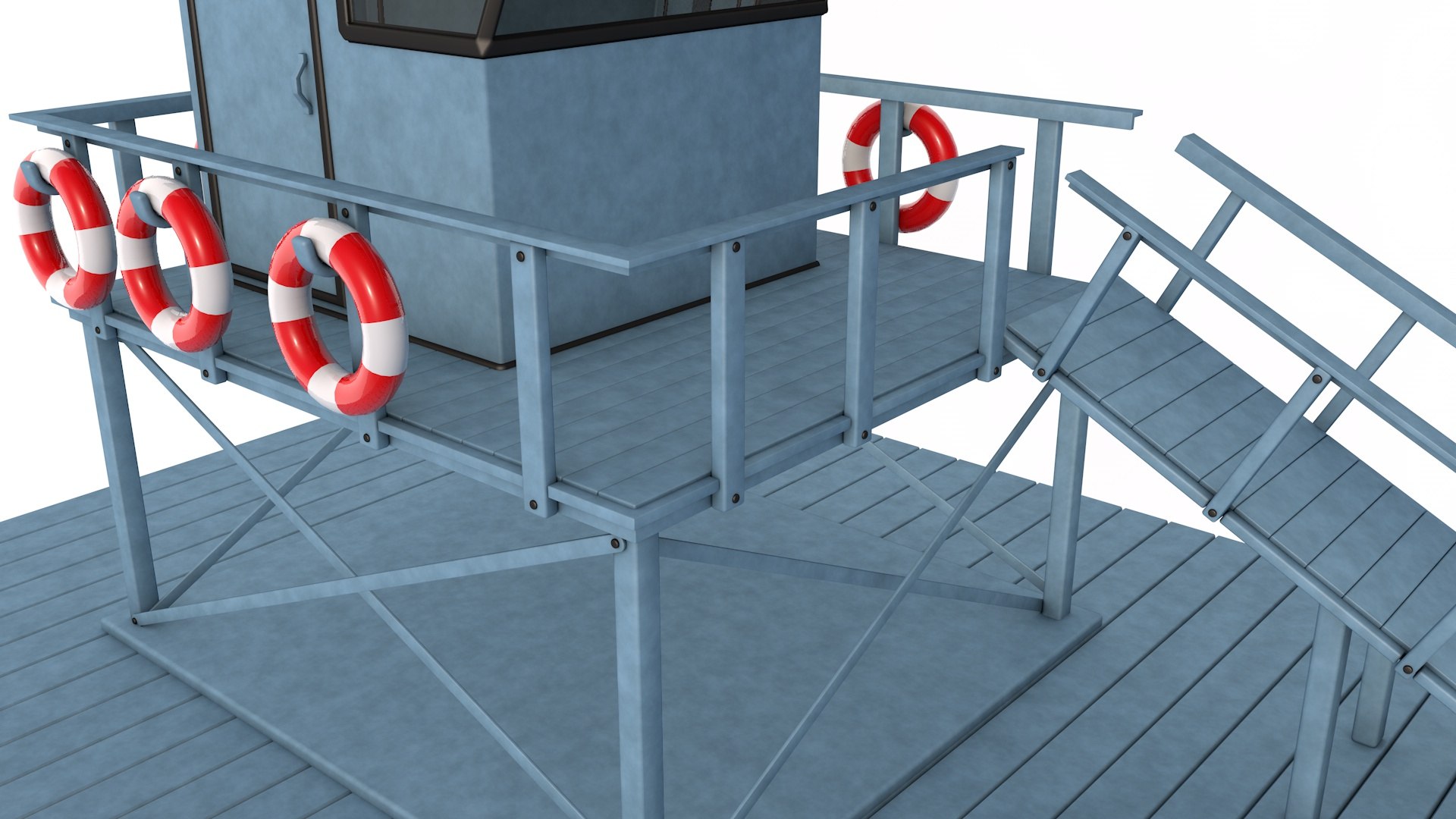 3D Lifeguard Station Blue - TurboSquid 1765642
