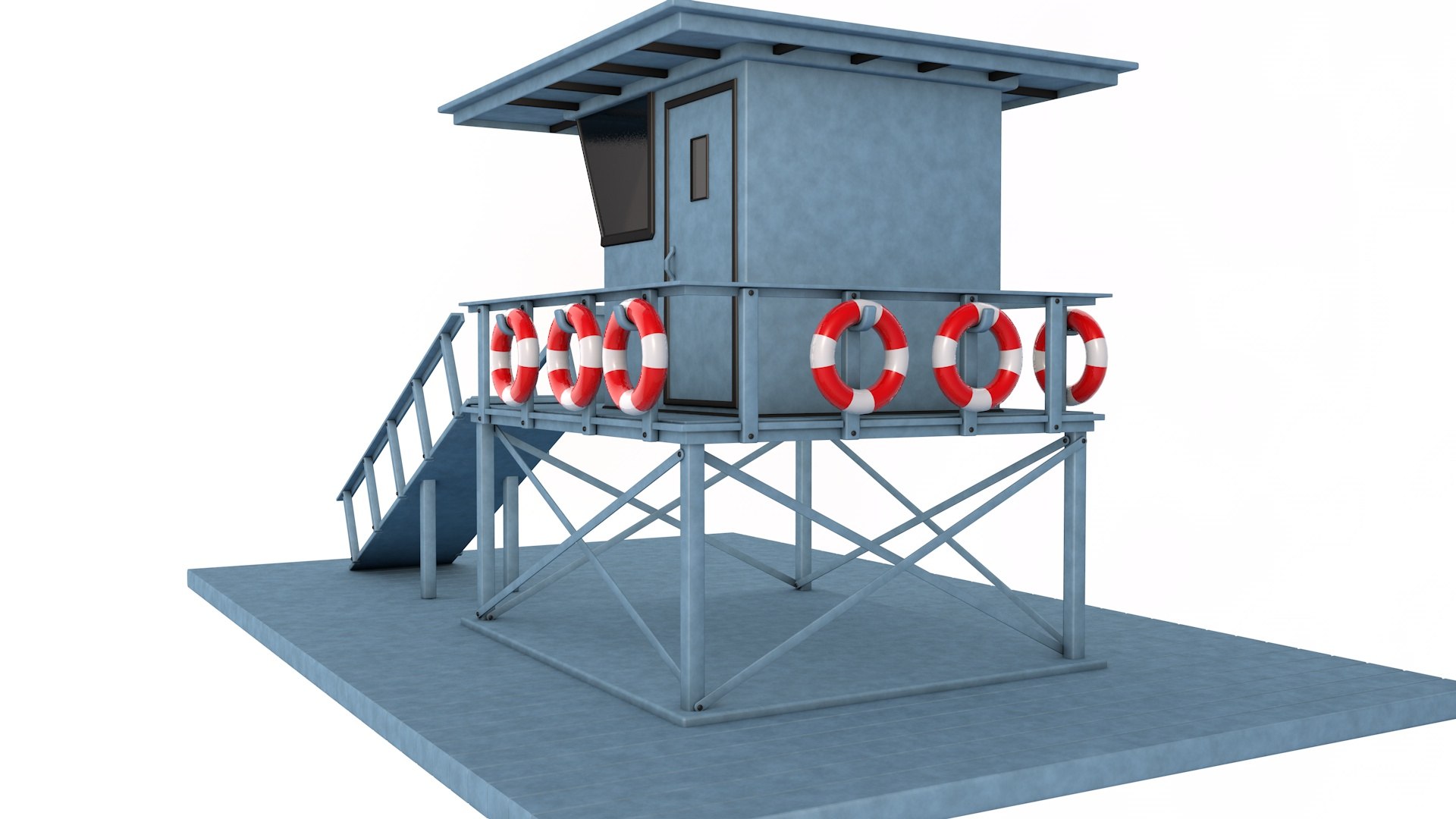 3D Lifeguard Station Blue - TurboSquid 1765642