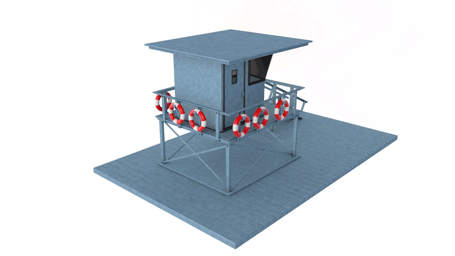 3D Lifeguard Station Blue - TurboSquid 1765642