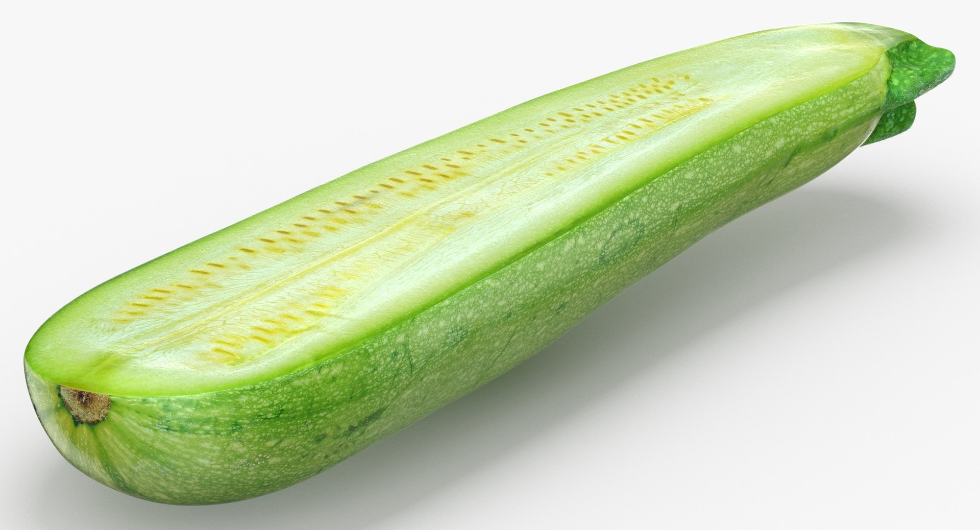 3D 2 Zucchinis Cousa Squash 04 Whole and Cut Collection - TurboSquid ...