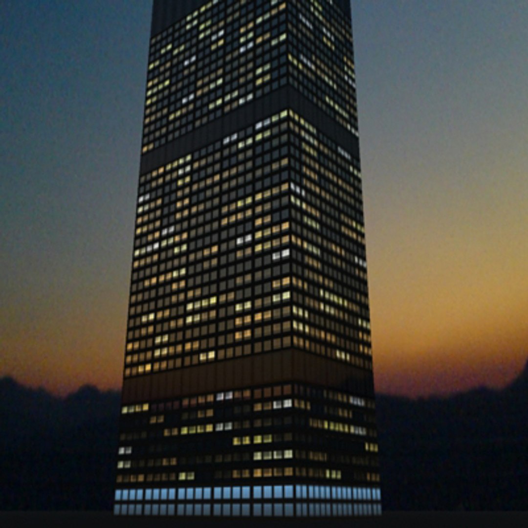City National Tower Night 3d Max