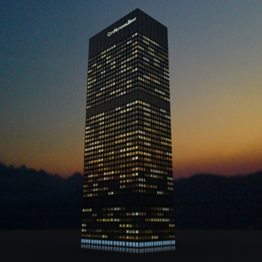 City National Tower Night 3d Max