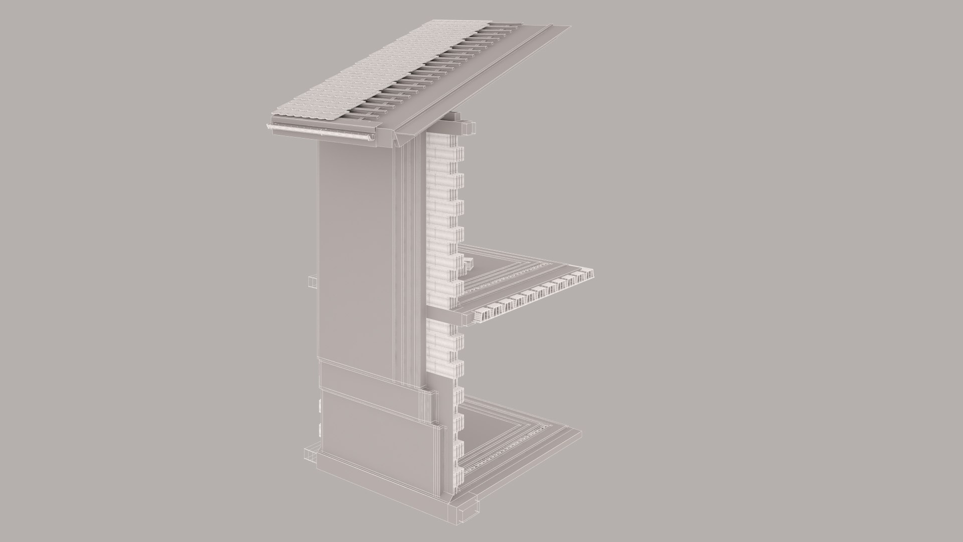 Wall Section 3D - TurboSquid 1529324