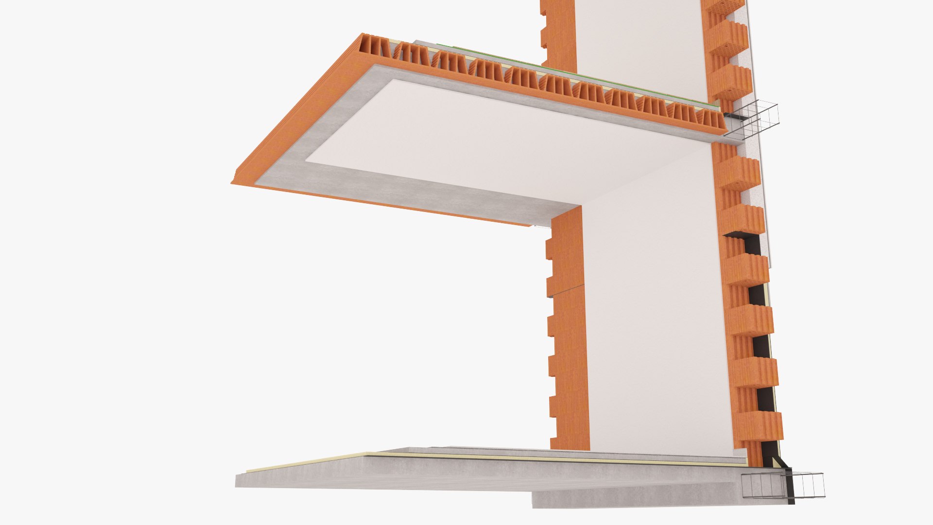 Wall Section 3D - TurboSquid 1529324