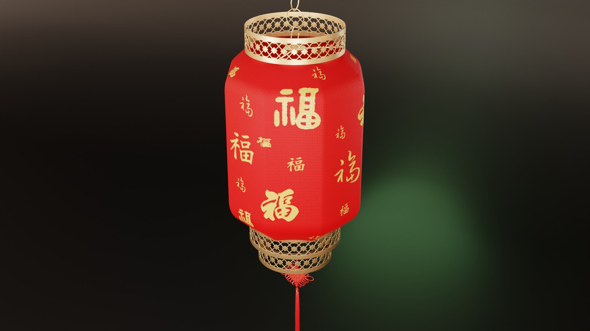 Red Lantern Fu Chinese 3D - TurboSquid 1615127
