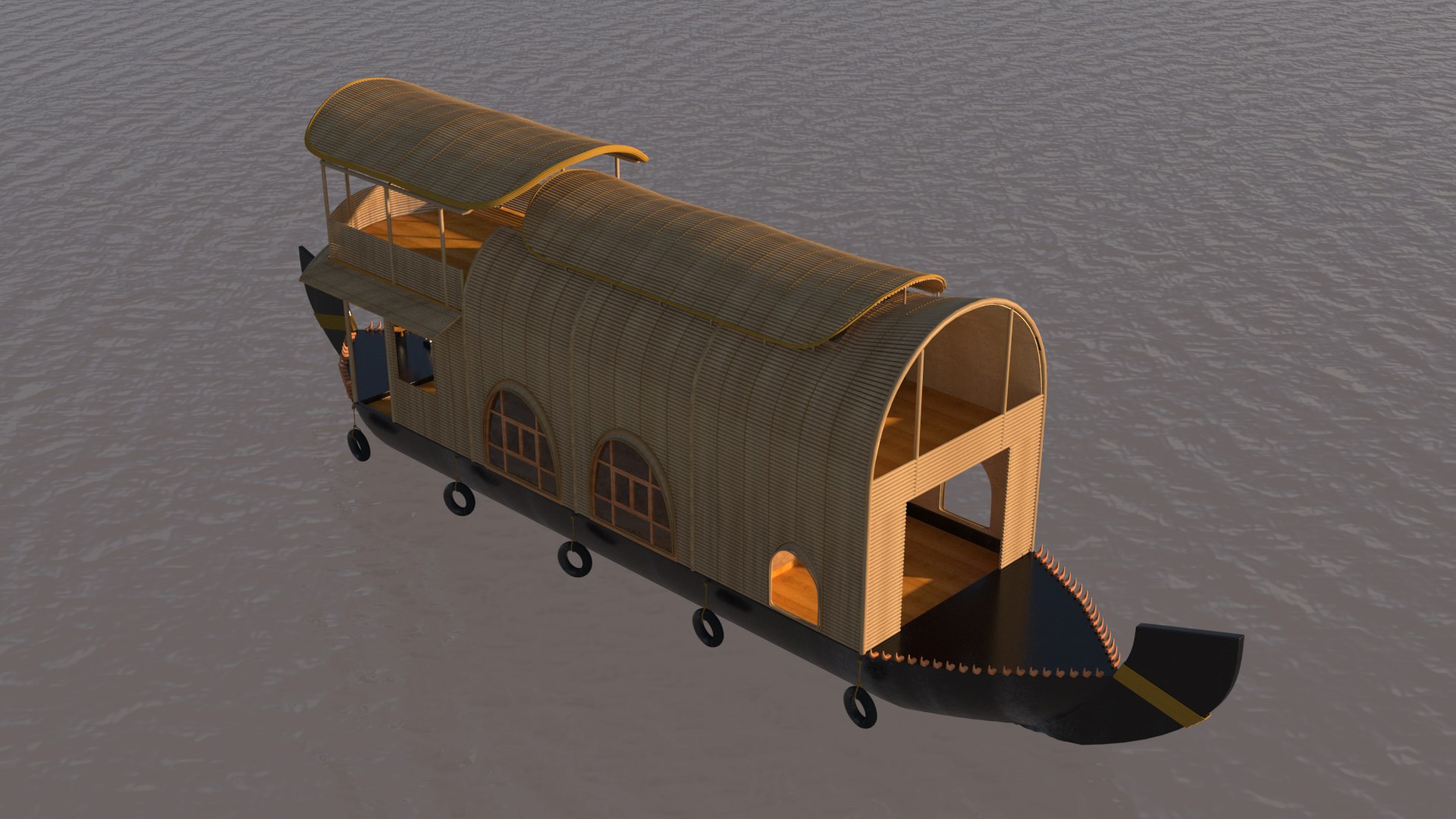 House Boat 3D Model - TurboSquid 1846609