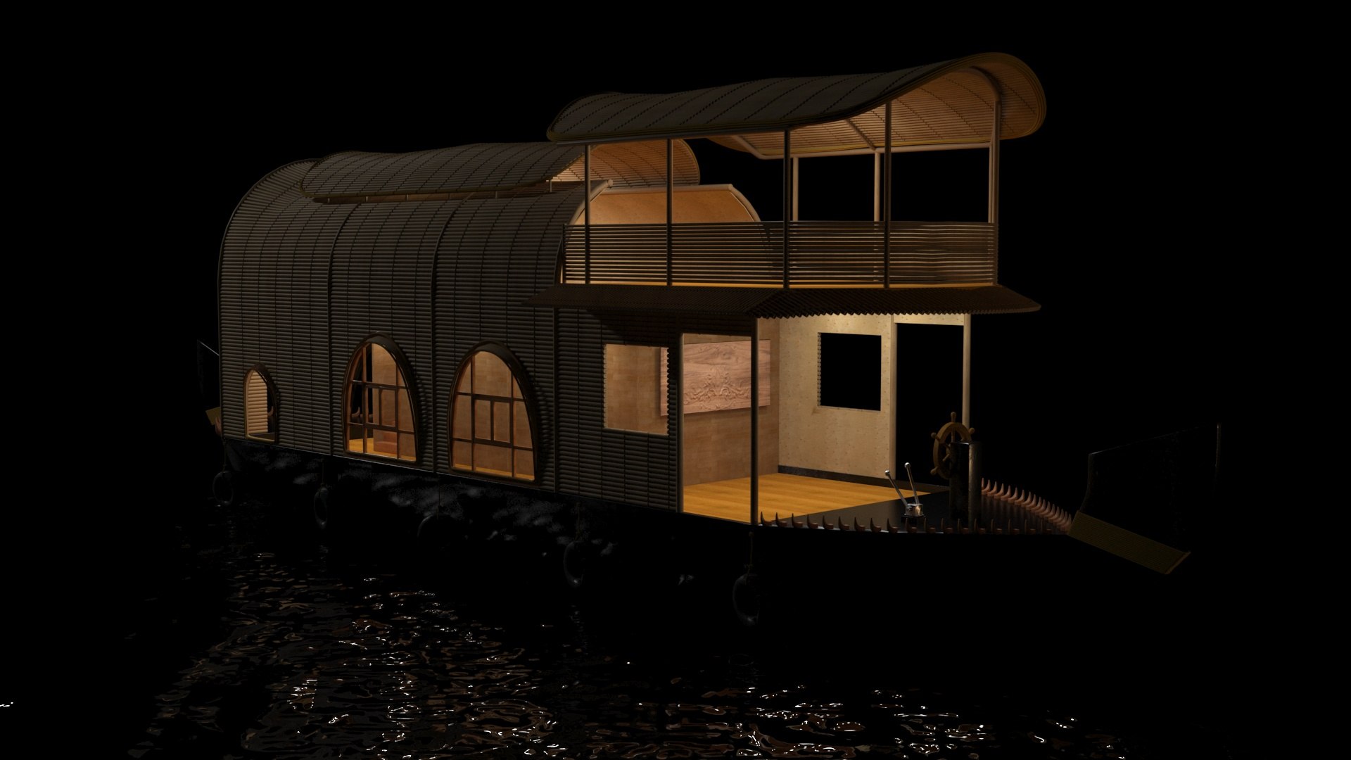 House Boat 3D Model - TurboSquid 1846609