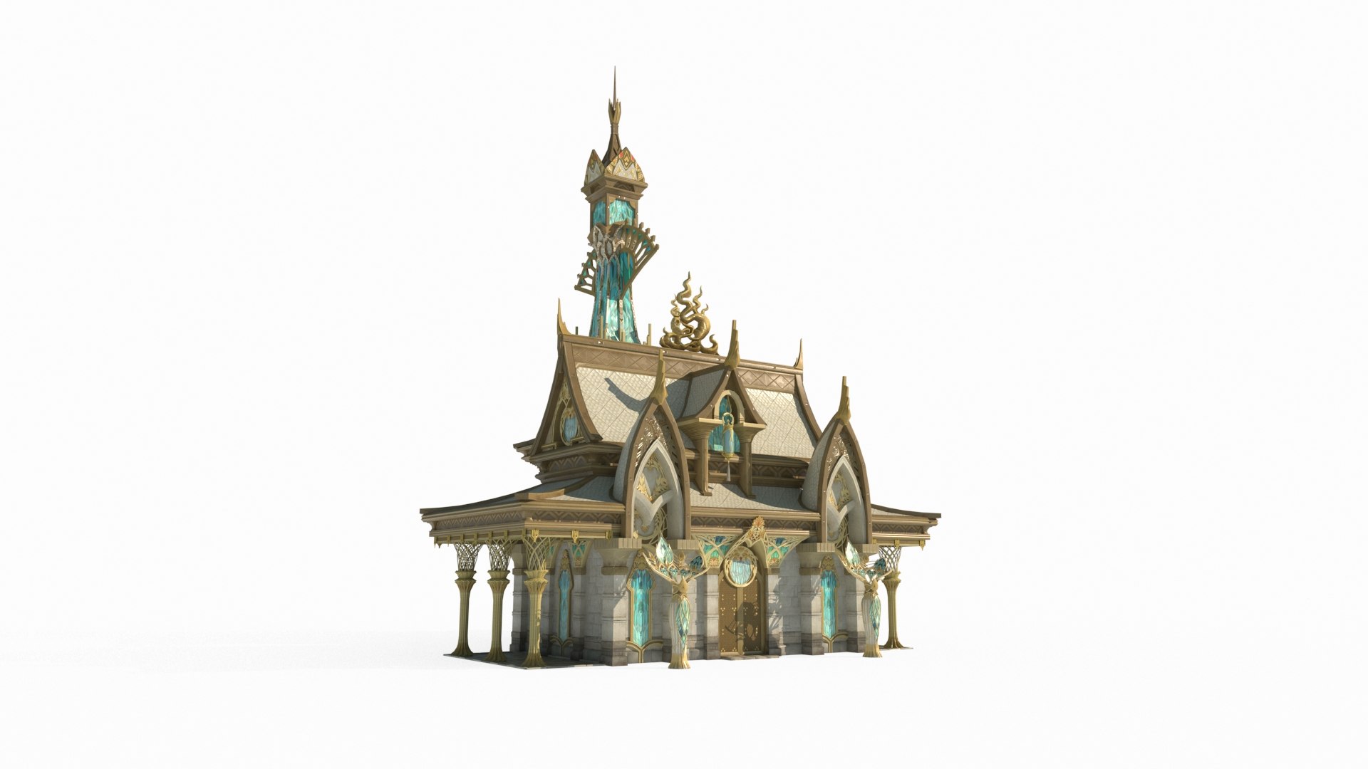 3D Mythical Style Architecture Guild - TurboSquid 2093338