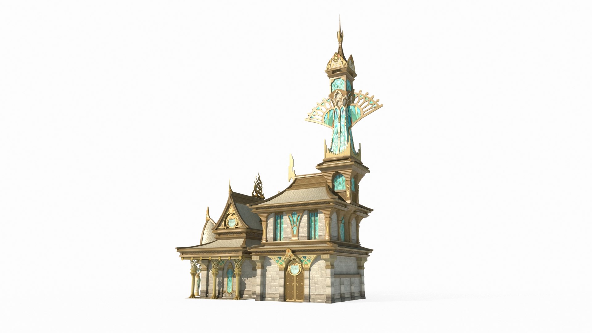 3D Mythical Style Architecture Guild - TurboSquid 2093338