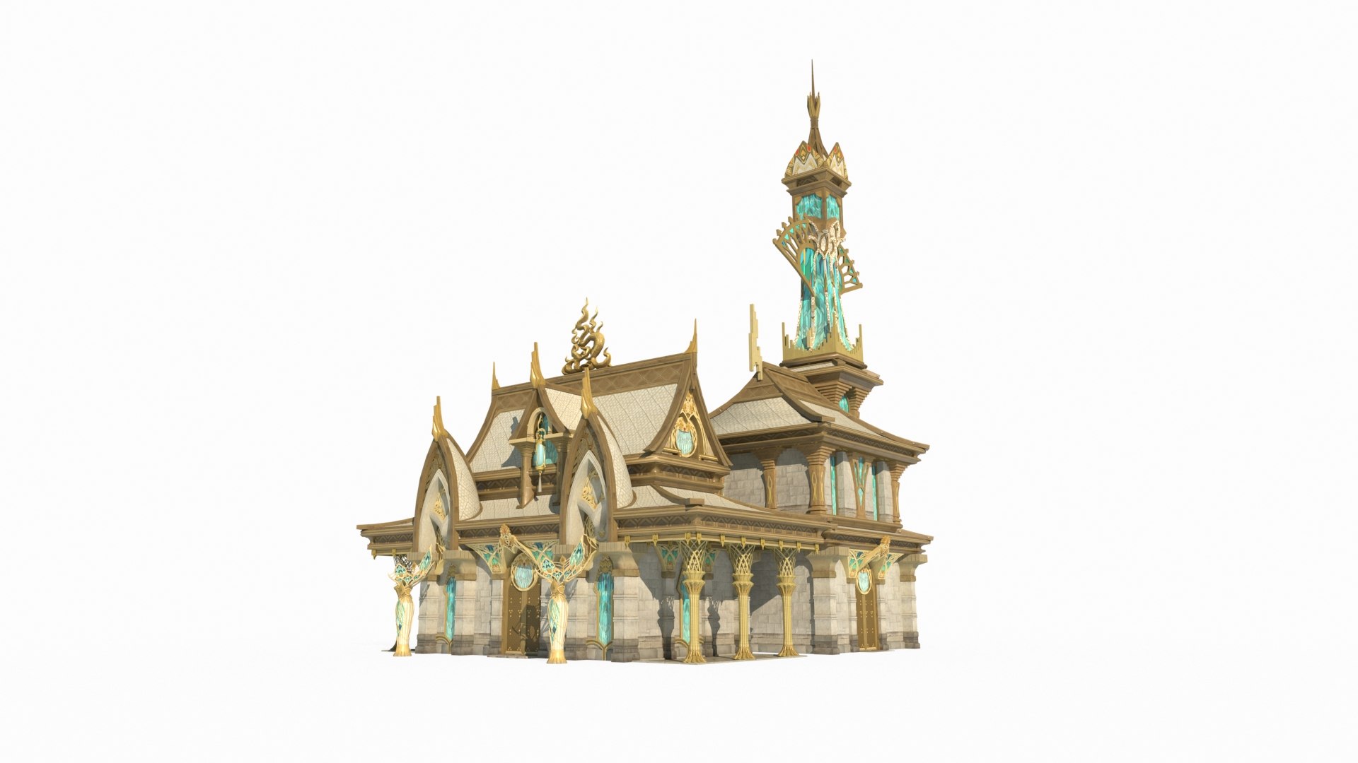 3D Mythical Style Architecture Guild - TurboSquid 2093338
