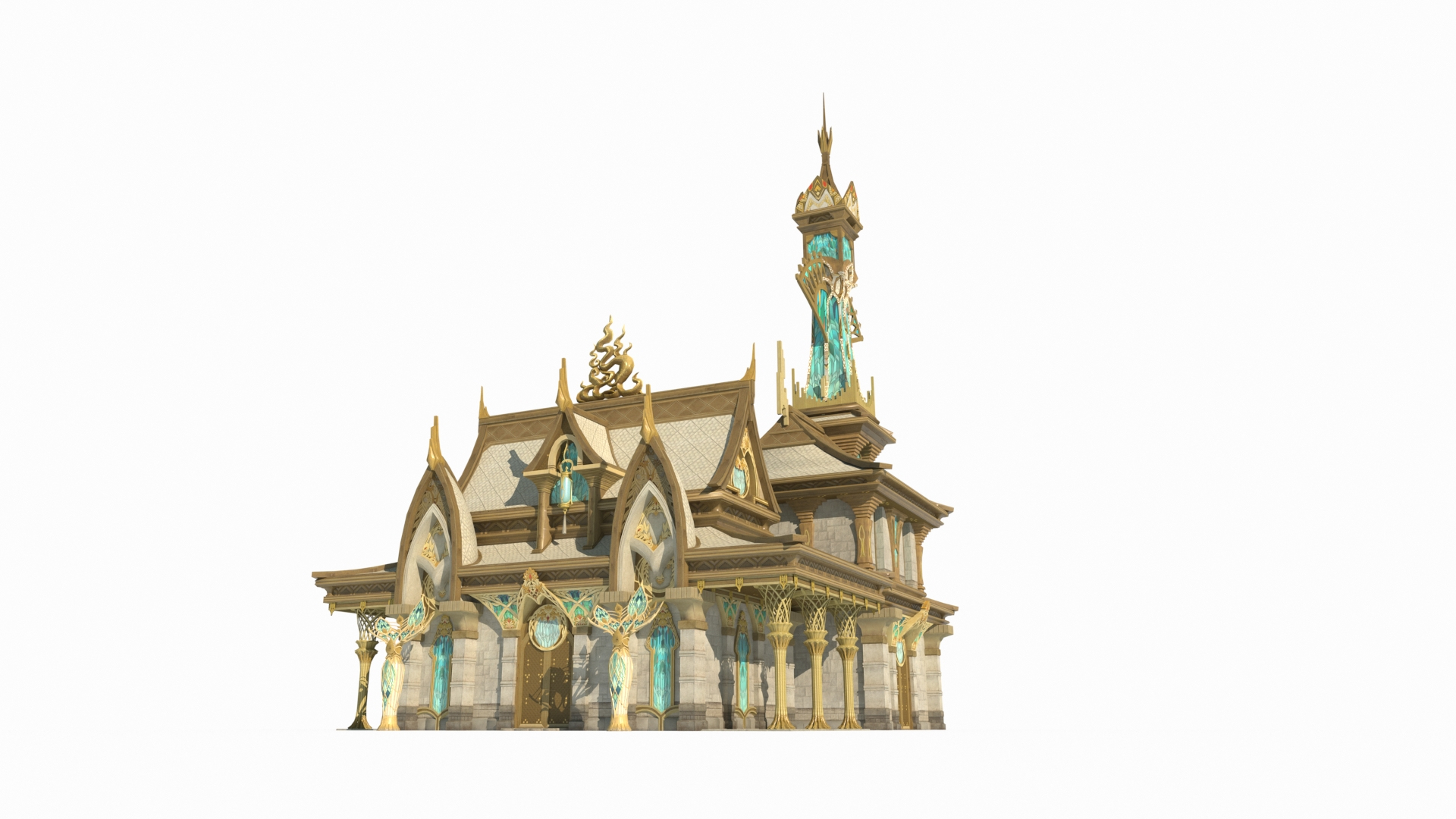 3D Mythical Style Architecture Guild - TurboSquid 2093338