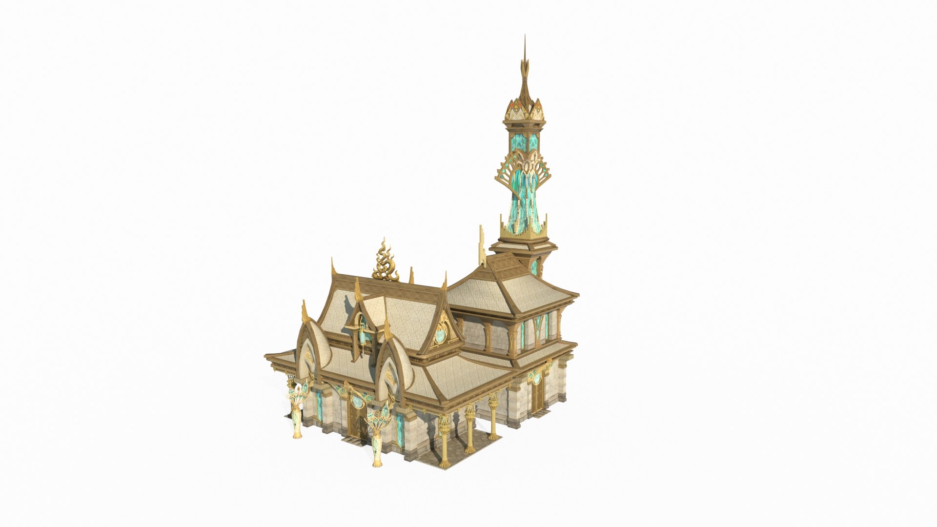 3D Mythical Style Architecture Guild - TurboSquid 2093338