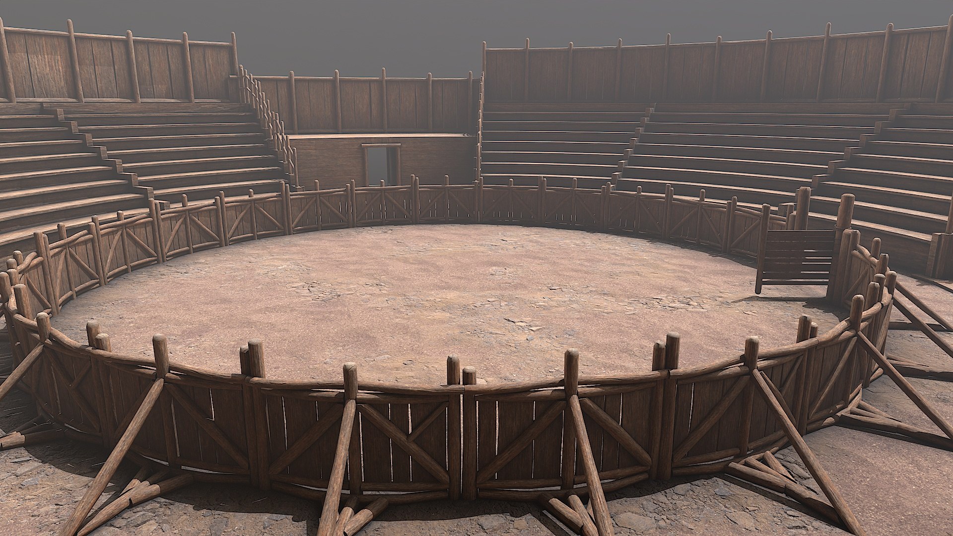 Medieval Wooden Fight Arena PBR Model - TurboSquid 2359589