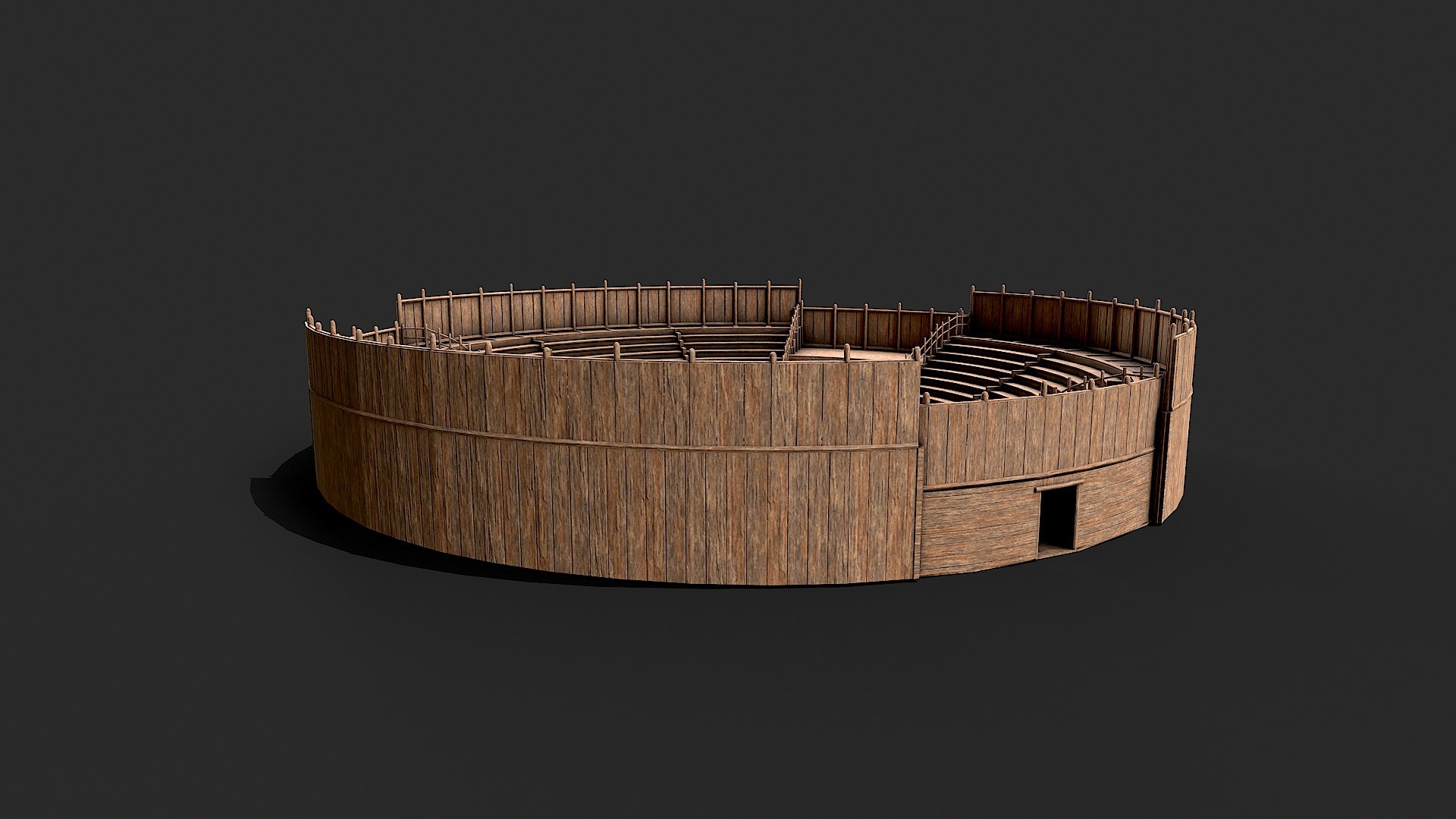 Medieval Wooden Fight Arena PBR Model - TurboSquid 2359589