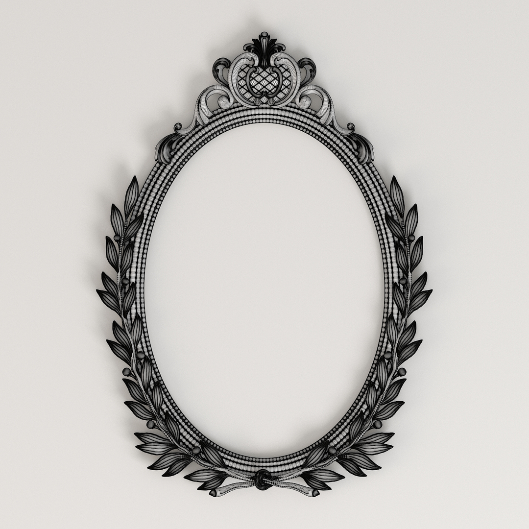 Oval carved frame 3D model - TurboSquid 1574231