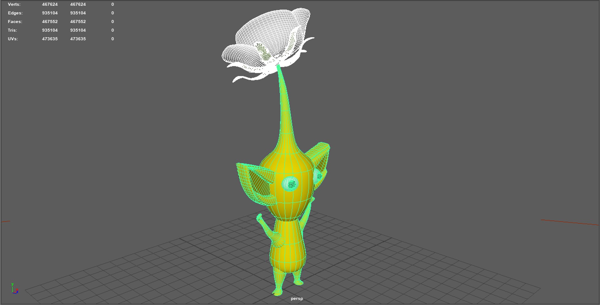 3D yellow pikmin model - TurboSquid 1640705