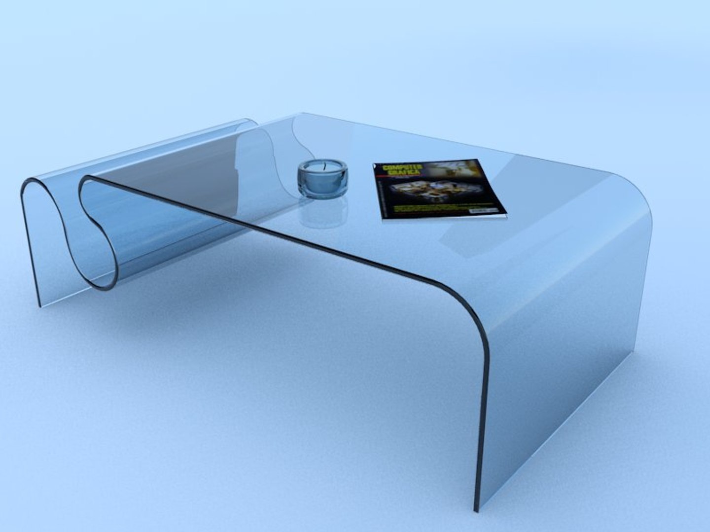 3d glass table